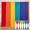 Amazon.com : 10ftx15ft Rainbow Backdrop Curtain for Parties, 6 Panels 2 ...