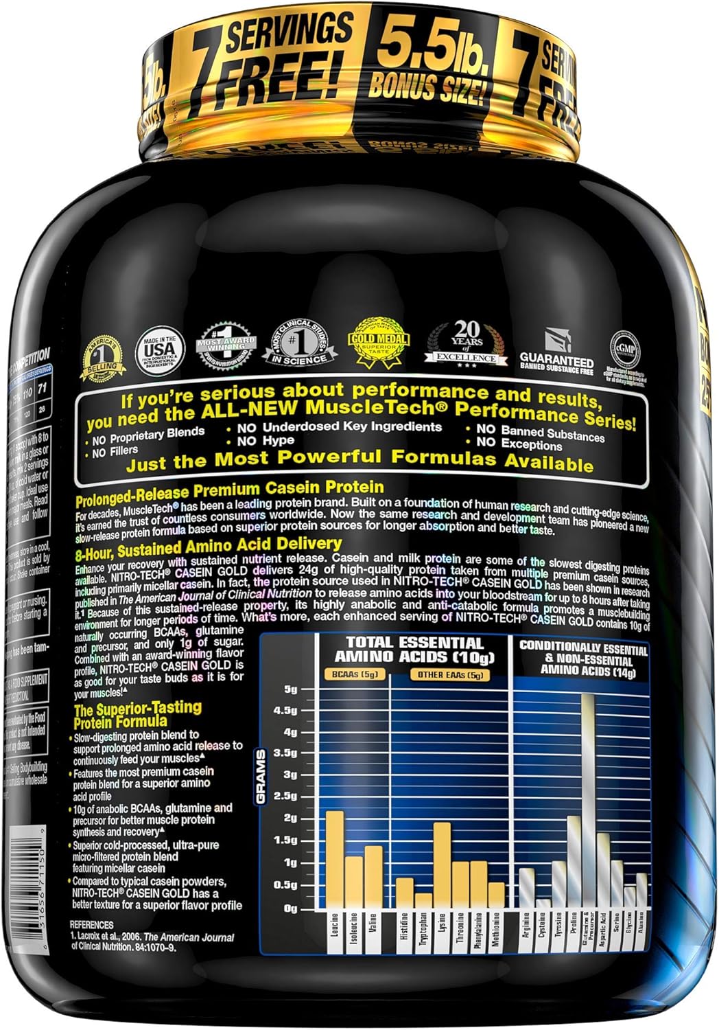 Performance Series Nitro Tech Casein Gold Powder, Chocolate Supreme ...