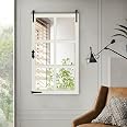 Amazon.com: ABBSR Farmhouse Bran Door Wall Mirror, Window Pane Collage ...