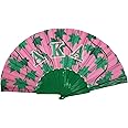 Amazon.com: AKA Hand Fan | Greek Sorority Paraphernalia Folding Hand ...