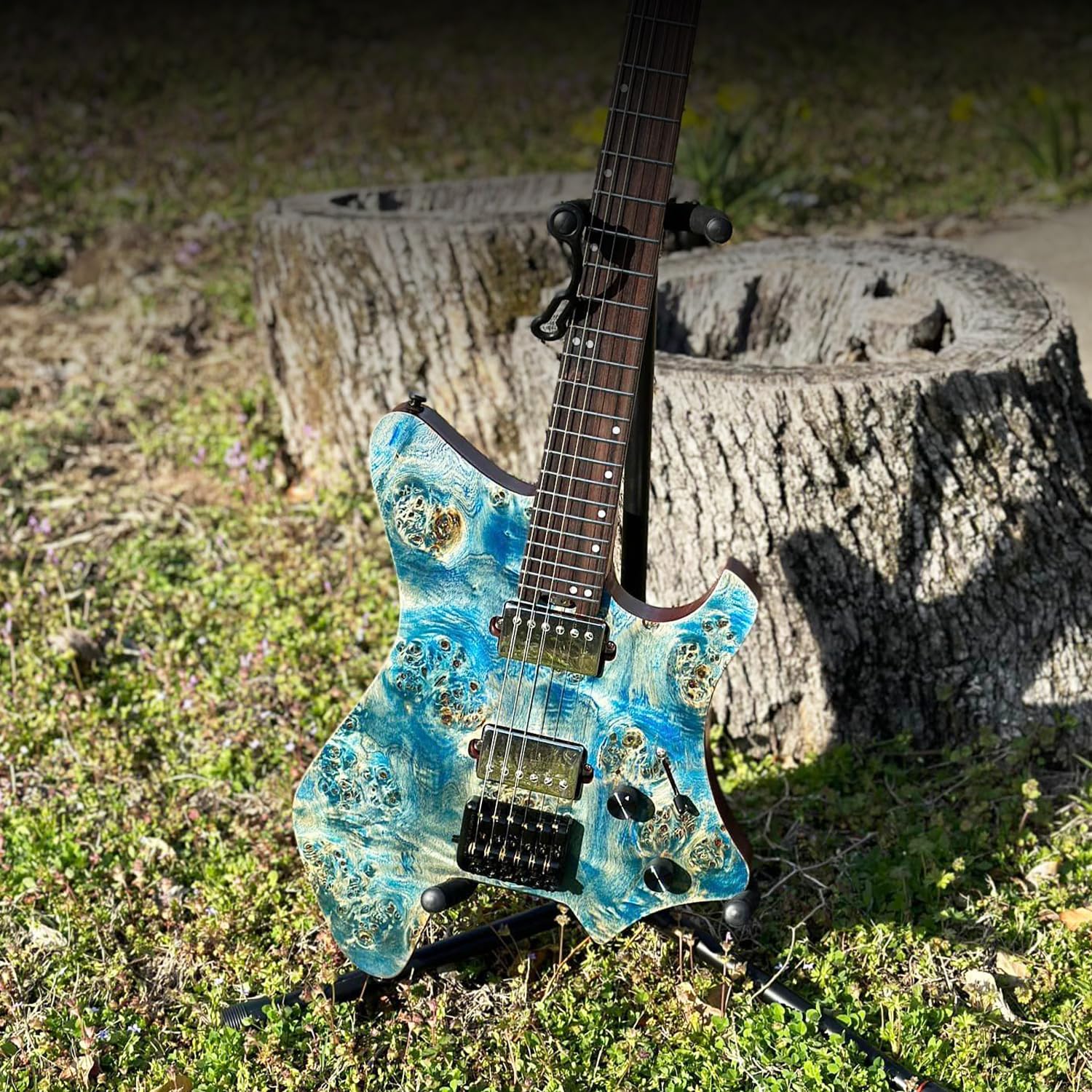 EART GW2 25.5" Headless Electric Guitar - Roasted Padauk Soild Body/5pc Maple Neck - Alnico-V ...