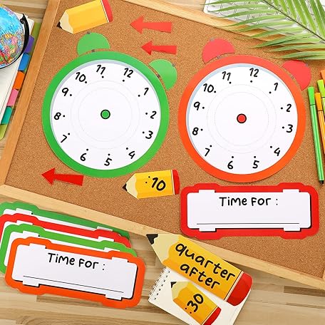 Mua 45 Set Telling Time Bulletin Board Clock Labels for Classroom ...
