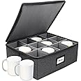 Amazon.com: HOMELUX THEORY Mug Storage Box with Dividers Hard Shell ...