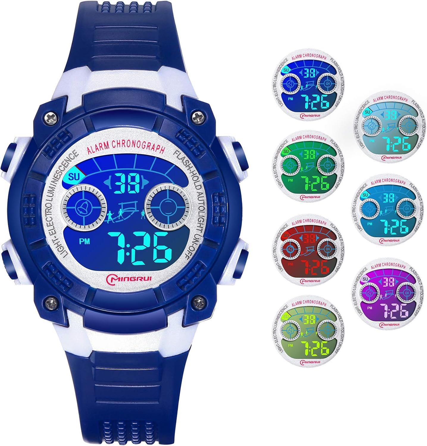 Orologio Digitale Per Bambini 7 Colori LED 30M Orologio Ragazzi Ragazze ...