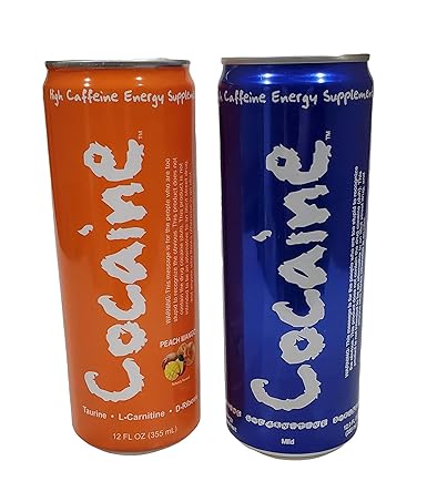 Amazon.com : Cocaine Energy Drink, 6 - 12 ounce cans (Original/Peach ...