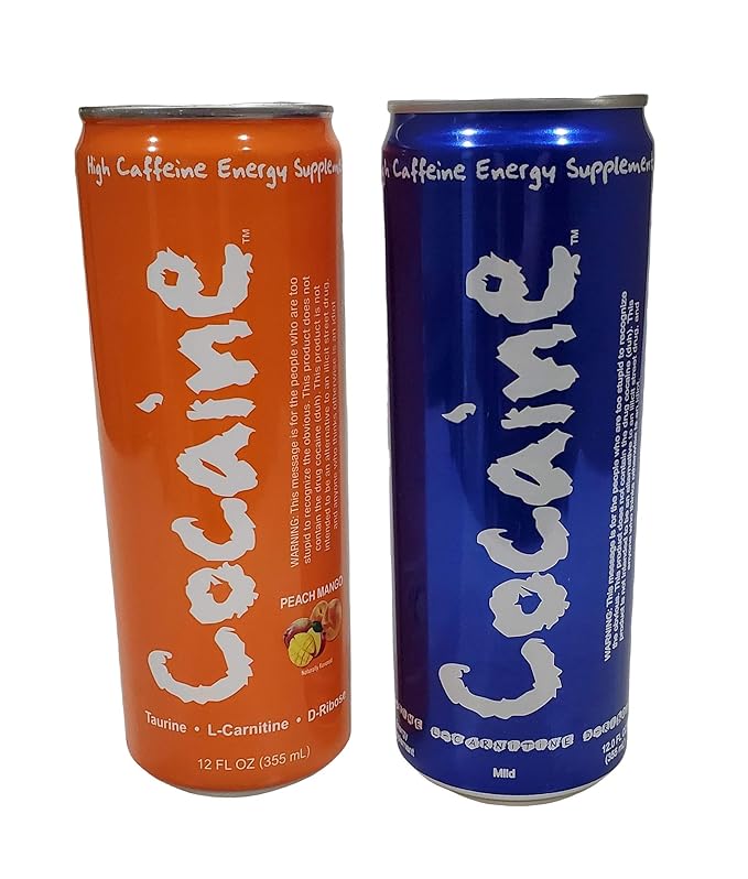 Amazon.com : Cocaine Energy Drink, 6 - 12 ounce cans (Original/Peach ...