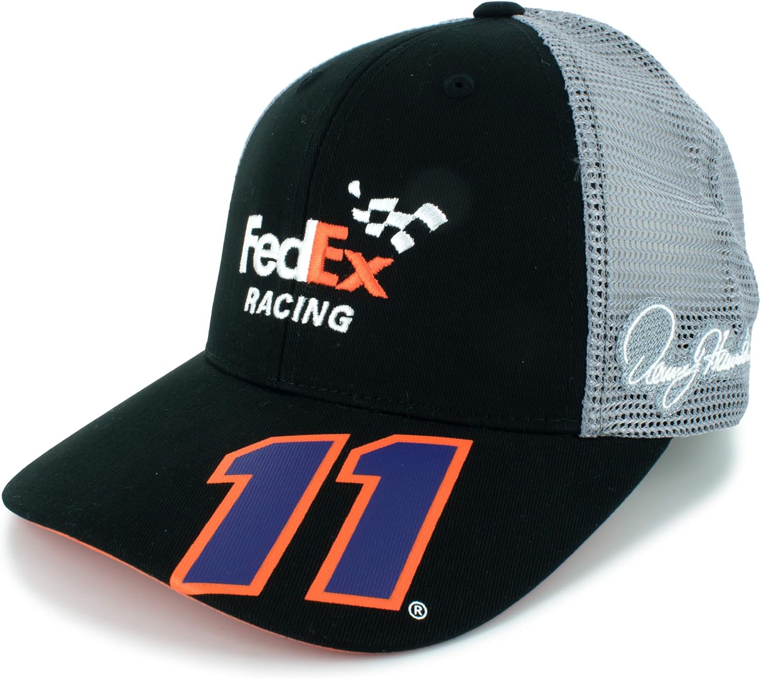 Checkered Flag Denny Hamlin FedEx #11 NASCAR Team Hat Black: Amazon.co ...