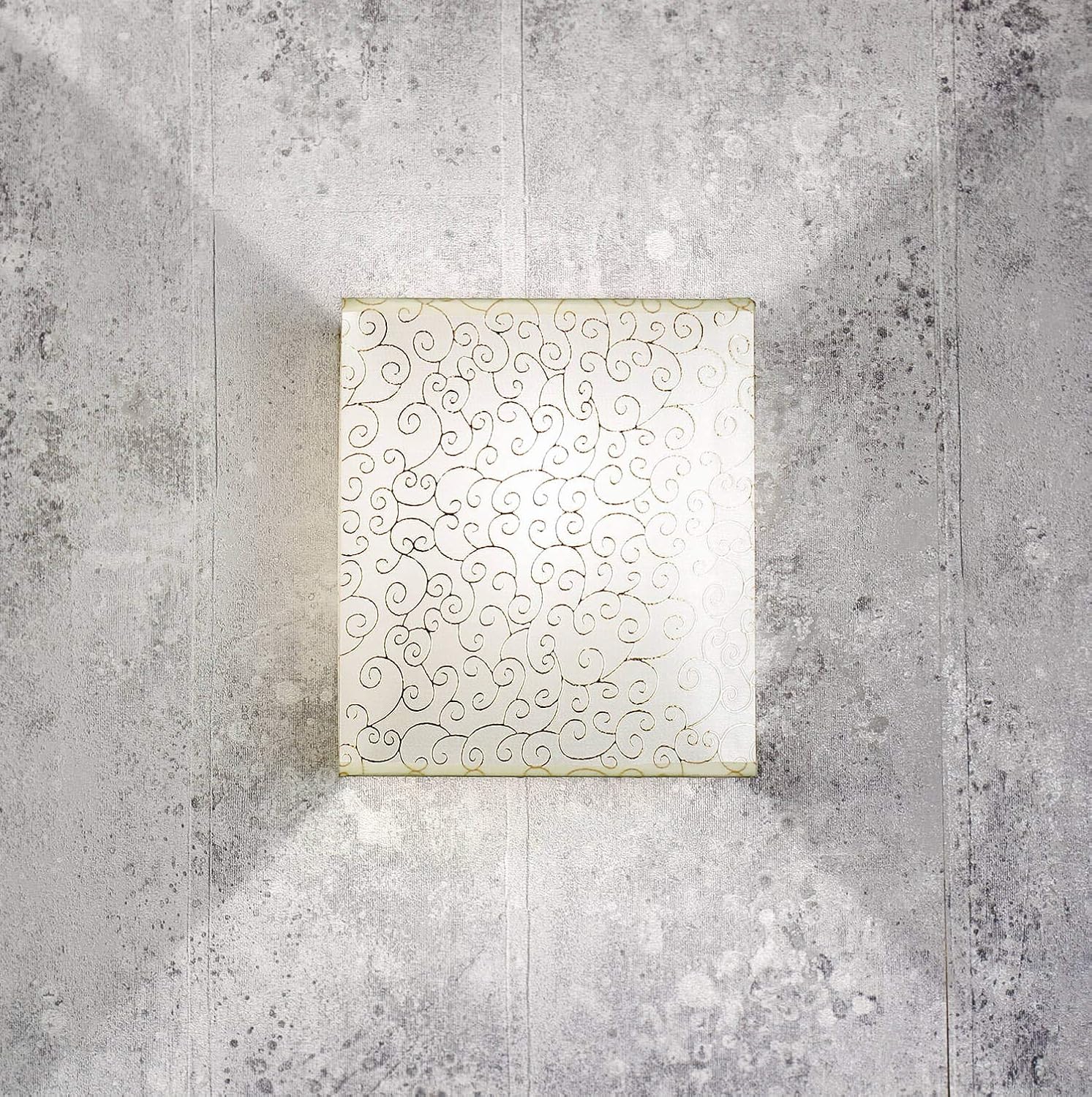 Square Wall Lamp Fabric Shade Loft Design Taupe Wall Light Bedroom ...