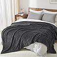 Amazon.com: PHF Ultra Soft Flannel Fleece Blanket King Size, Lightweight 3D Jacquard Fleece ...