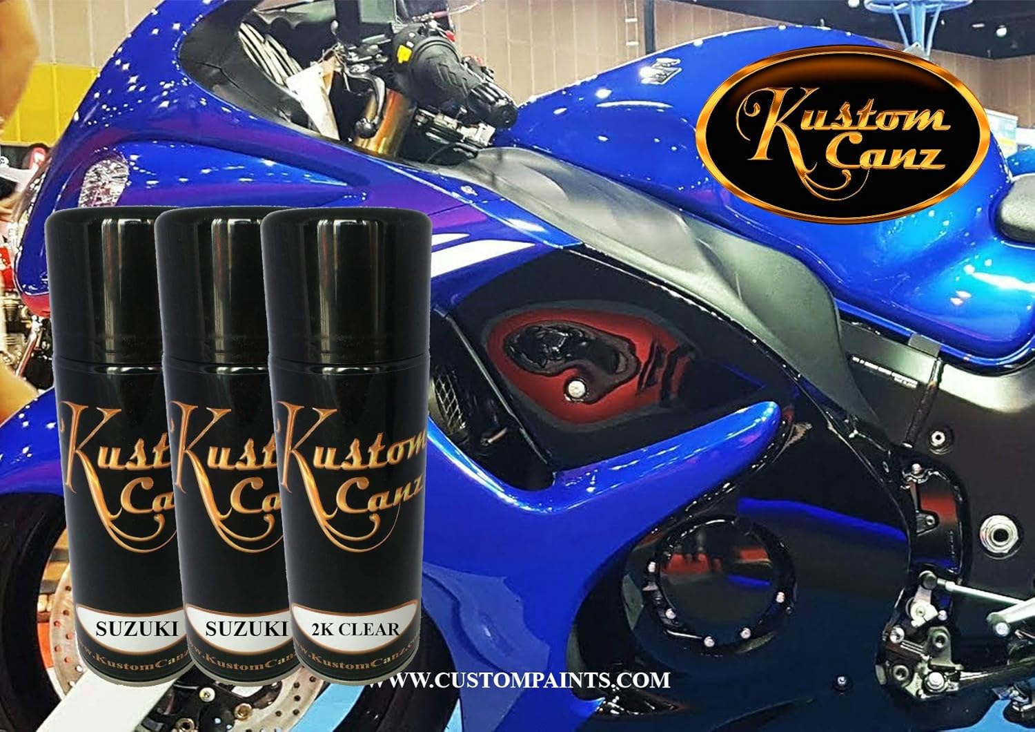 Amazon.com: Kustom Canz Suzuki Pearl Vigor Blue - 12oz Aerosol can KIT ...