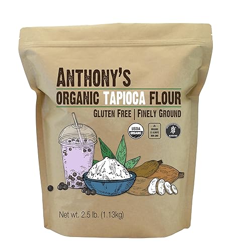 Anthony's Organic Tapioca Flour Starch, 2.5 lb, Gluten Free, Non GMO in ...