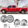 VICOJETOR 4pcs 19.5" 10 Lug Hubcaps Polished Stainless Steel Dually ...