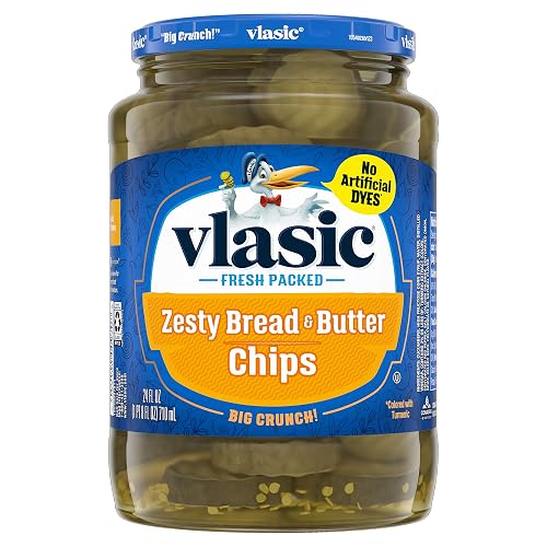 Vlasic Zesty Bread and Butter Pickle Chips, 12 - 24 Ounce Jars (Pack of ...