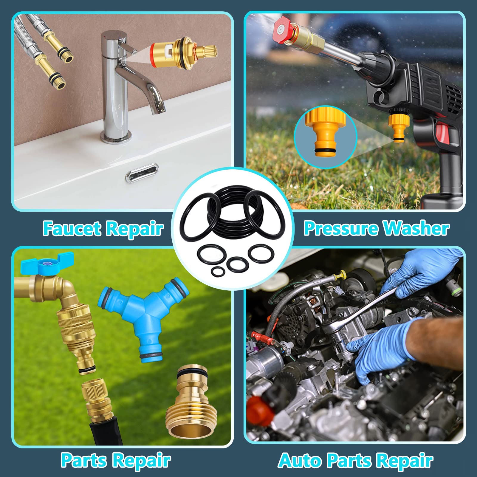 Mua 32 Size 1540 Pcs Rubber O Rings Assortment Kit with Pick and Hook ...