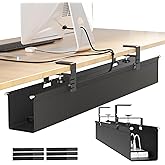Amazon.com: Univivi No Drill Under Desk Cable Management Tray, 28" Cord ...