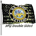 Amazon.com : Voudlye Usa Army Veteran Flag 3x5 Ft 3ply Polyester Double Sided Print And Vivid ...