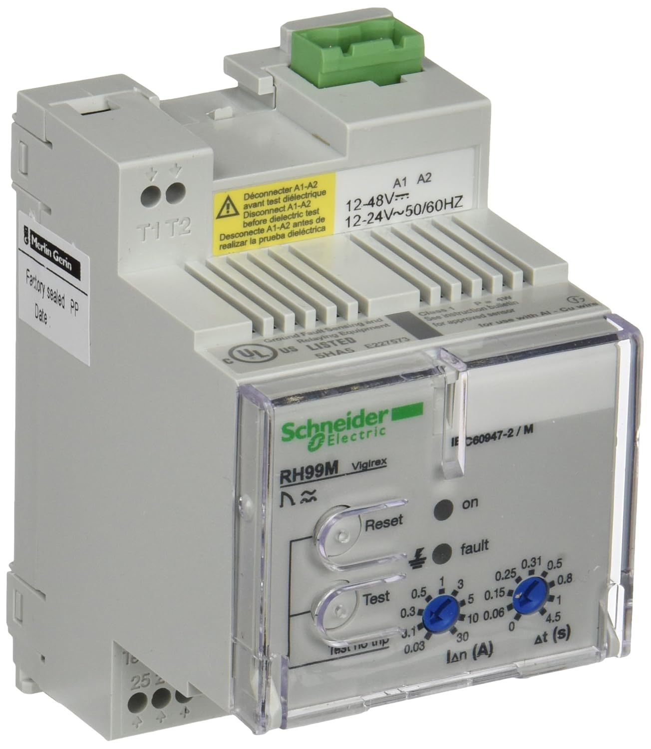 Schneider Electric 56170 EARTHLEAKAGE RELAY RH99M WITH MANUAL RES ...