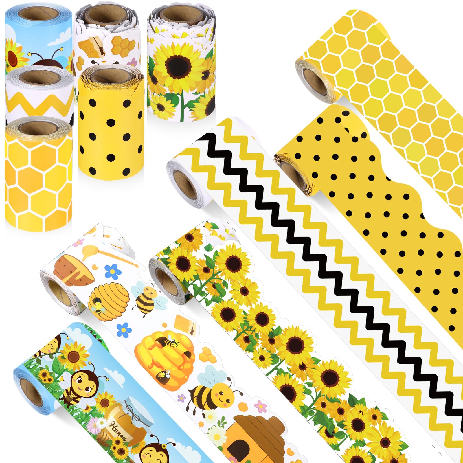 Tenceur 160ft Bee Borders for Bulletin Board, Honeycomb Classroom ...