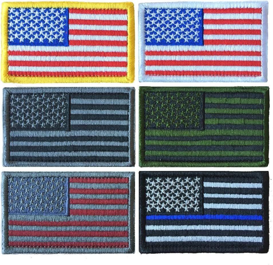 Amazon.com: 6 Pieces Tactical American Flag Patch United States of ...