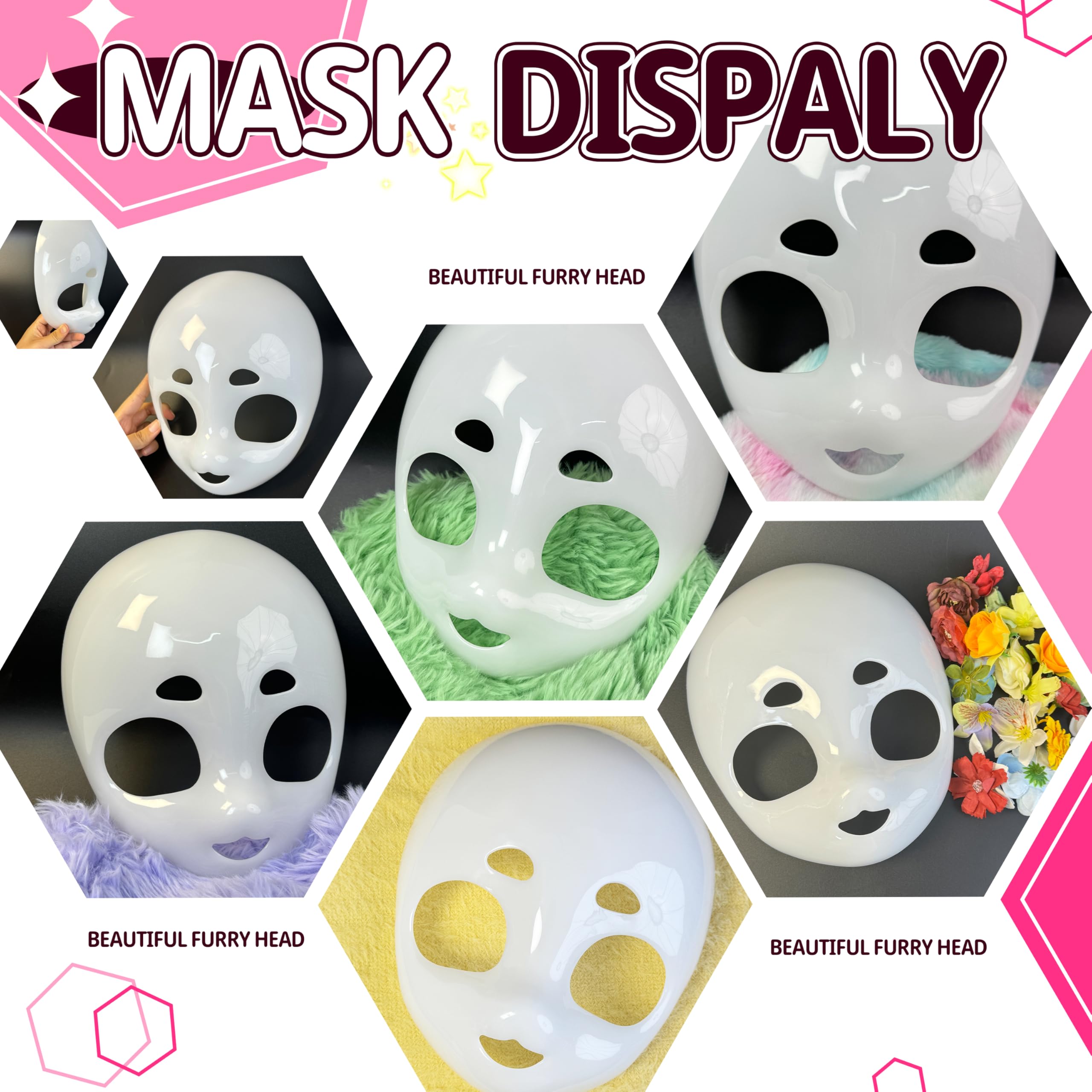 Mua Fursuit Head Base Furry Therian Mask, 3D Printed Plastic Mask DIY ...