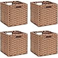 Amazon.com - DULLEMELO Wicker Storage Cubes - Foldable Wicker Baskets ...