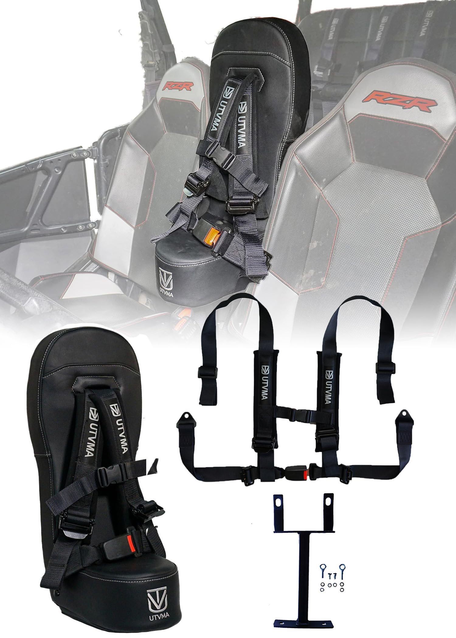 UTVMA RZR 1000 and 900 (2014-2023) Bump Seat with 4-Point Harness ...