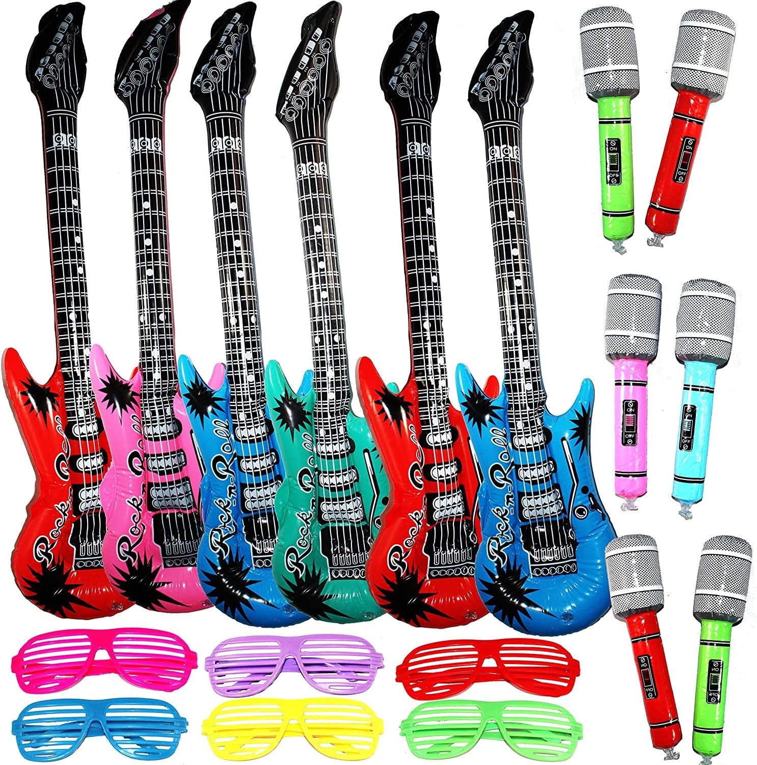 JOYIN Toy Inflatable Rock Star Toy Set - 6 Electric Guitar (38 Inches ...