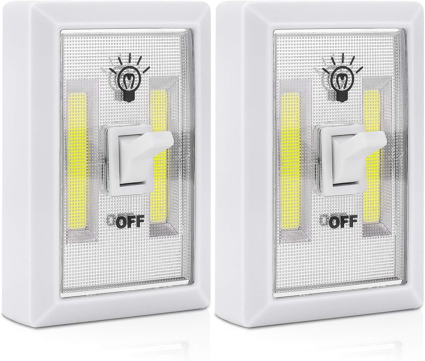 [2 Pack] COB LED Wireless Night Light Switch, PEMOTech Cordless Switch ...