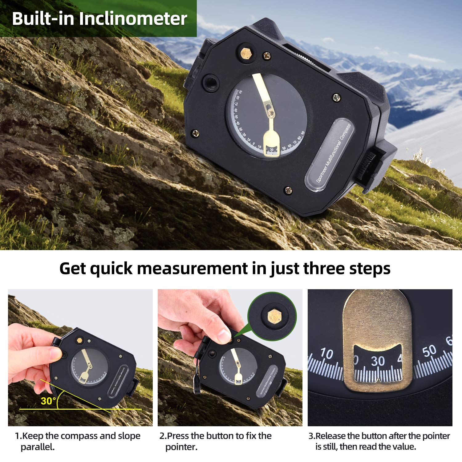 Compass, Sportneer Compass Survival Compass Hiking Military Compass ...