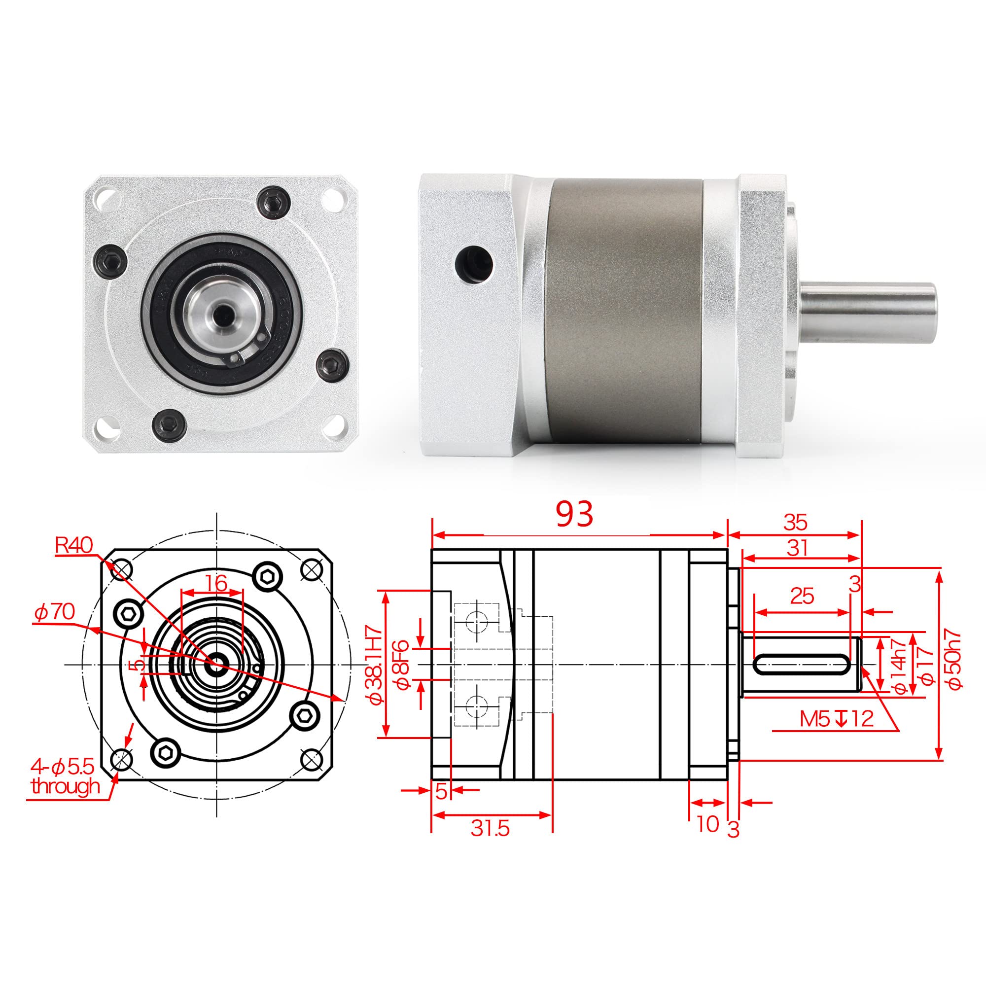 Mua CNCTOPBAOS Nema23 Stepper Motor Planetary Gearbox Speed Reducer 7 ...