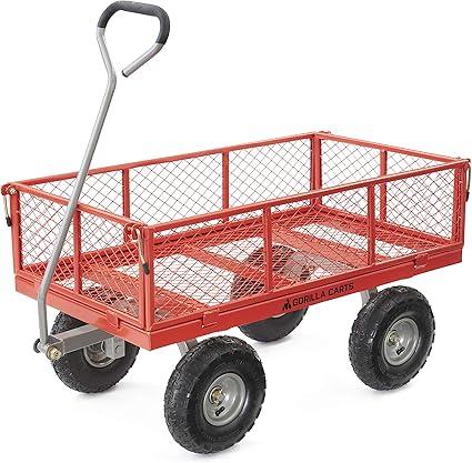 Gorilla Carts GOR800-COM Steel Utility Cart with Removable Sides, 800 ...