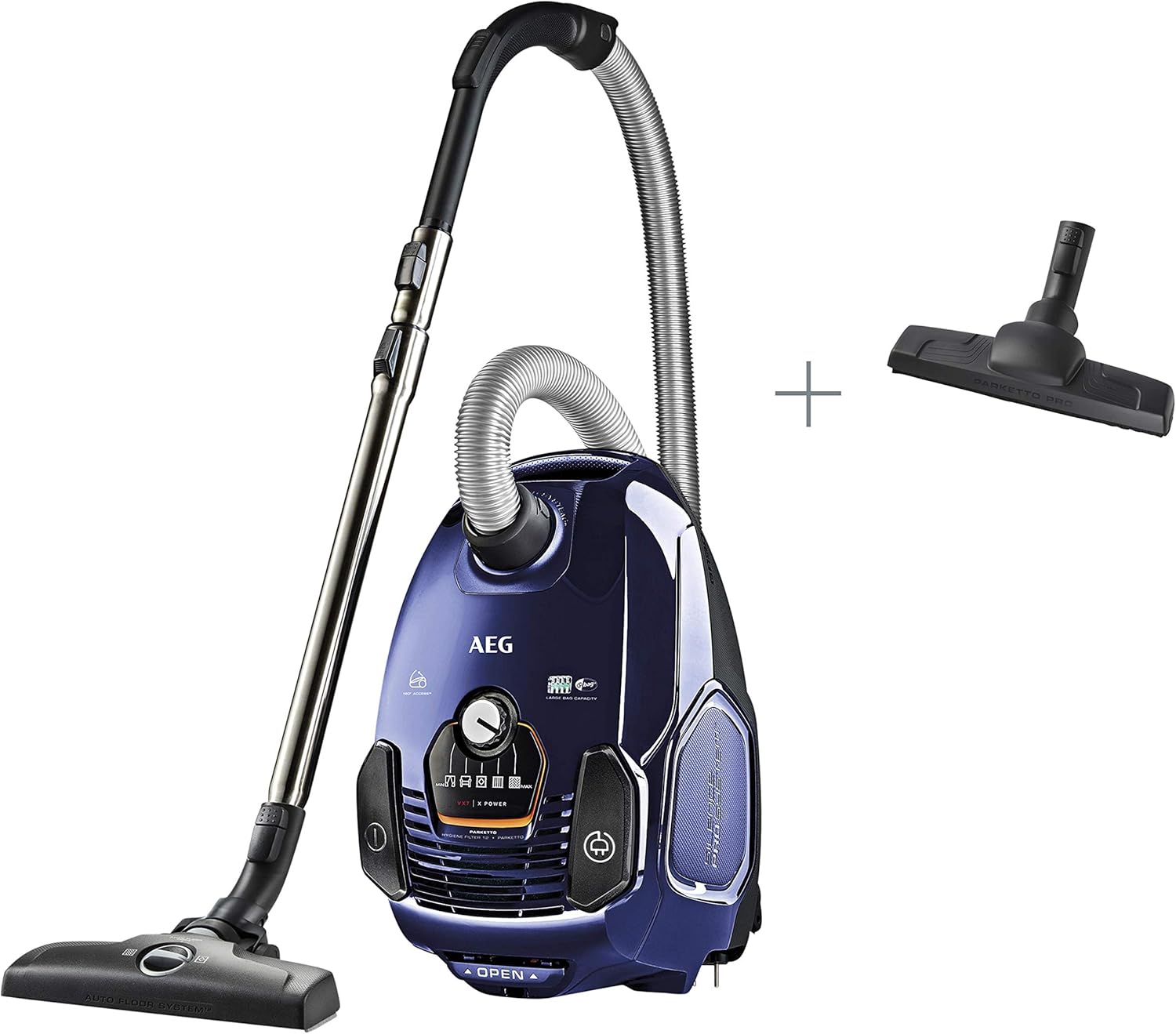 AEG VX7-2-DB Cylinder vacuum 3.5L 650W A+ Blue - AEG VX7-2-DB, 650 W, A+, 21.4 kWh, 550 W ...
