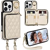 Amazon.com: FLKIM for iPhone 14 Pro Max Wallet Case Crossbody, Card Holder Phone Purse with ...