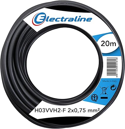 electroline 10924 Kabel H03VVH2-F, 2x0.75 mm, 20 mt: Amazon.de: Baumarkt
