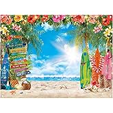 Amazon.com : YCUCUEI 7x5ft Fabric Summer Hawaiian Beach Photography Backdrop Tropical Flower ...