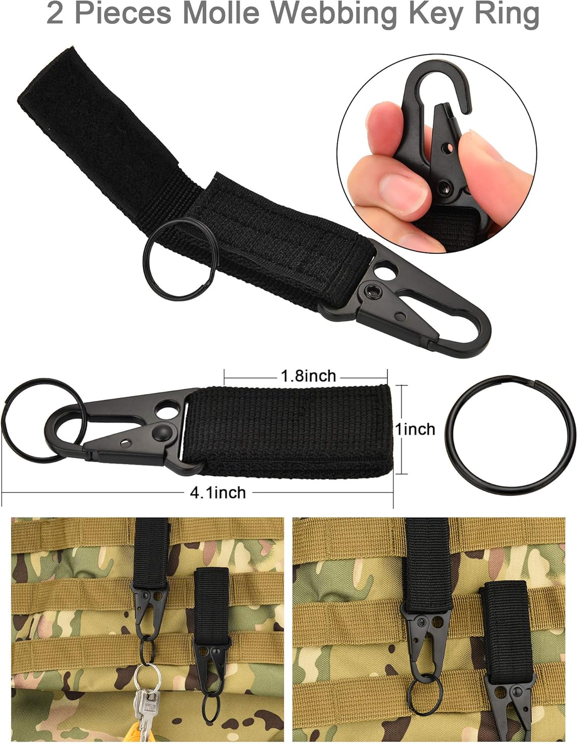 30 Pieces Tactical Molle Attachments Tactical Bag Clip Strap Set for ...