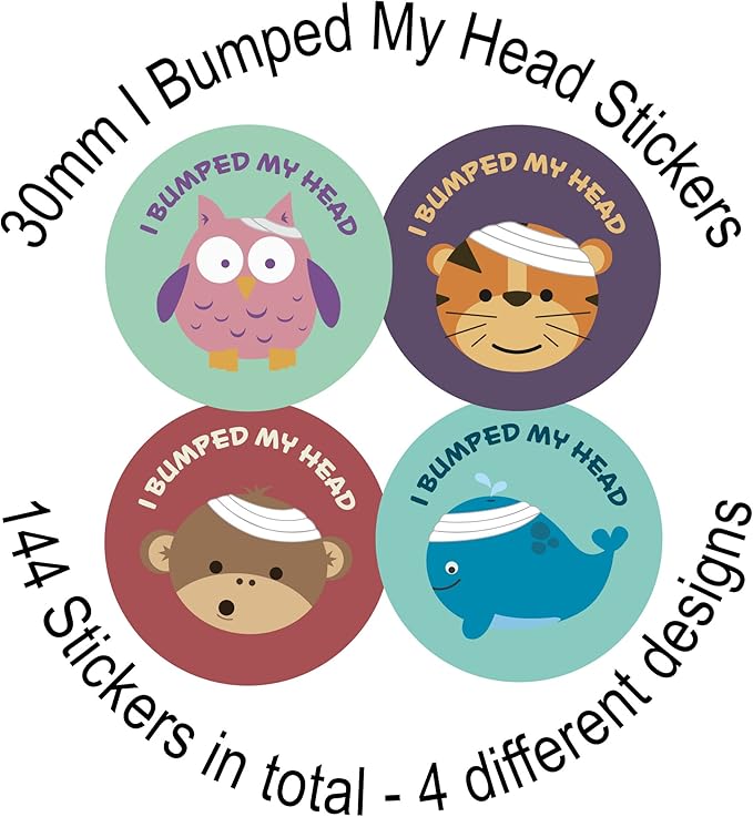 I Bumped My Head - Bravery Reward Stickers, ANIMAL Theme - Nurse ...