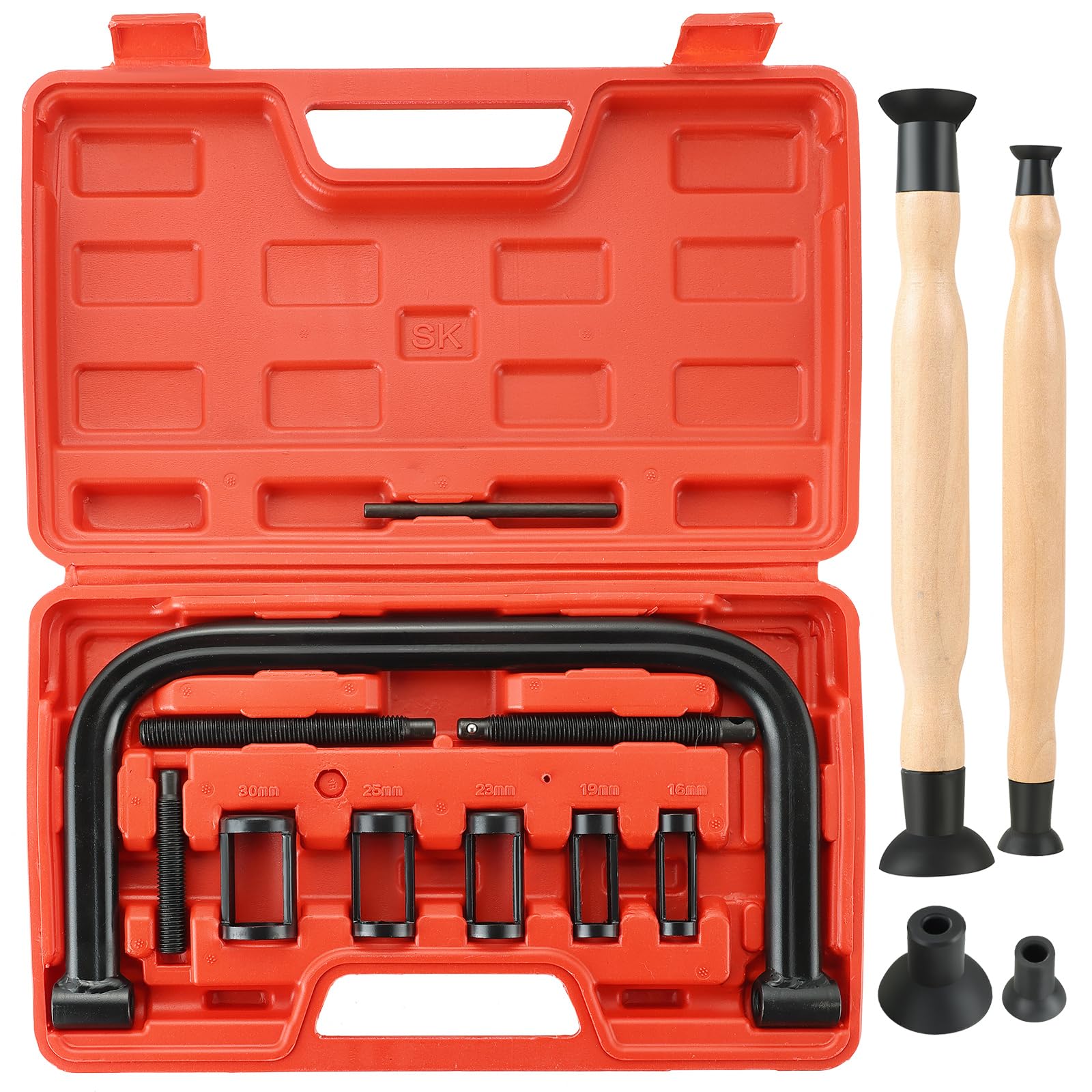 NYXOVA Valve Spring Compressor C Clamp Service Kit with 2 Valve Lappers ...
