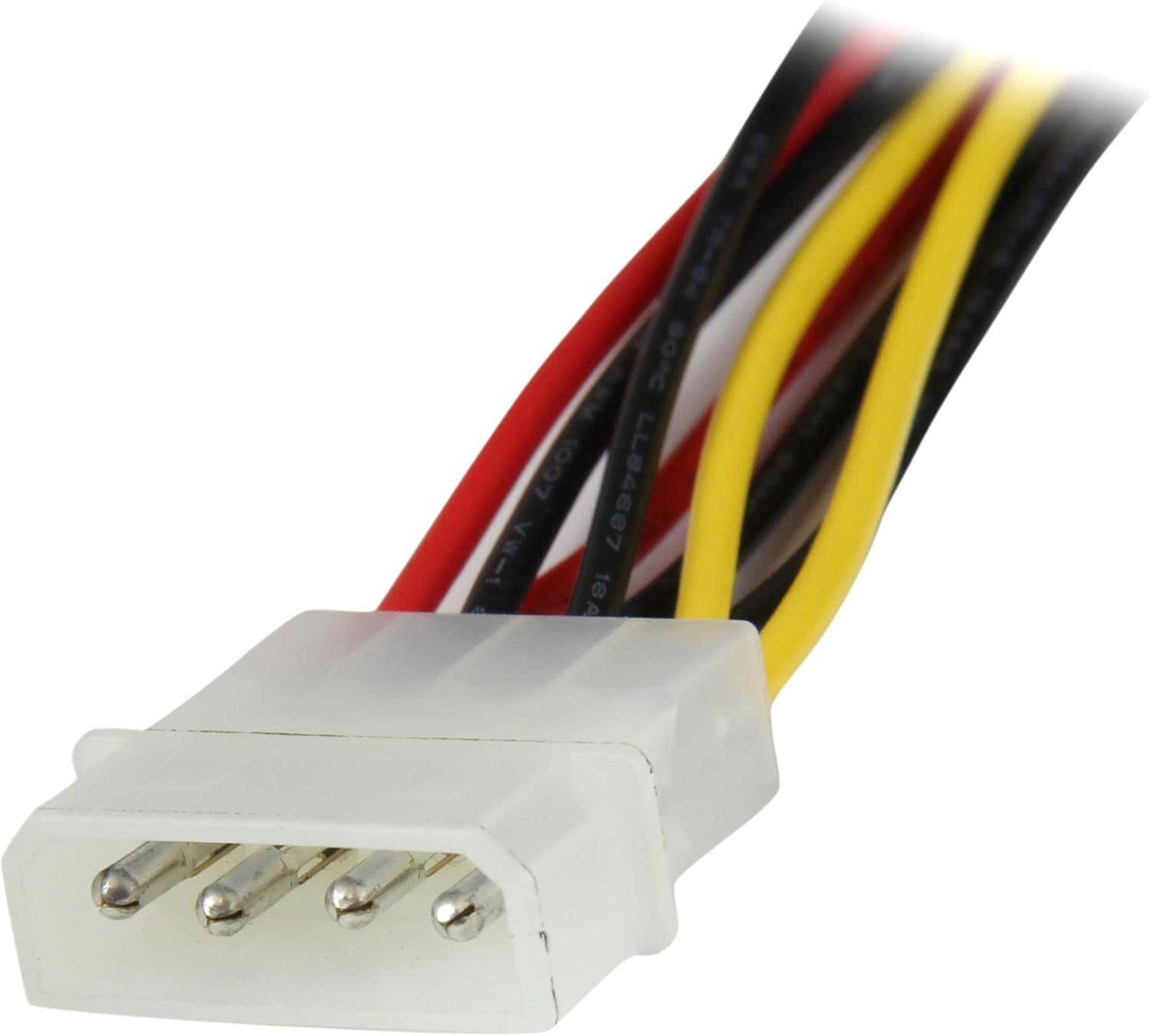 StarTech 12in LP4 to 2x Latching SATA Power Y Cable Splitter Adapter ...