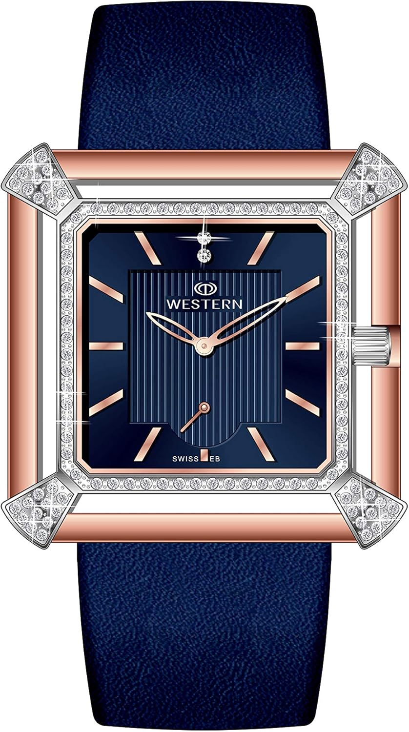 Western Women's Blue Dial& Blue Leather Strap Watch- W8110LSP140D: Buy ...