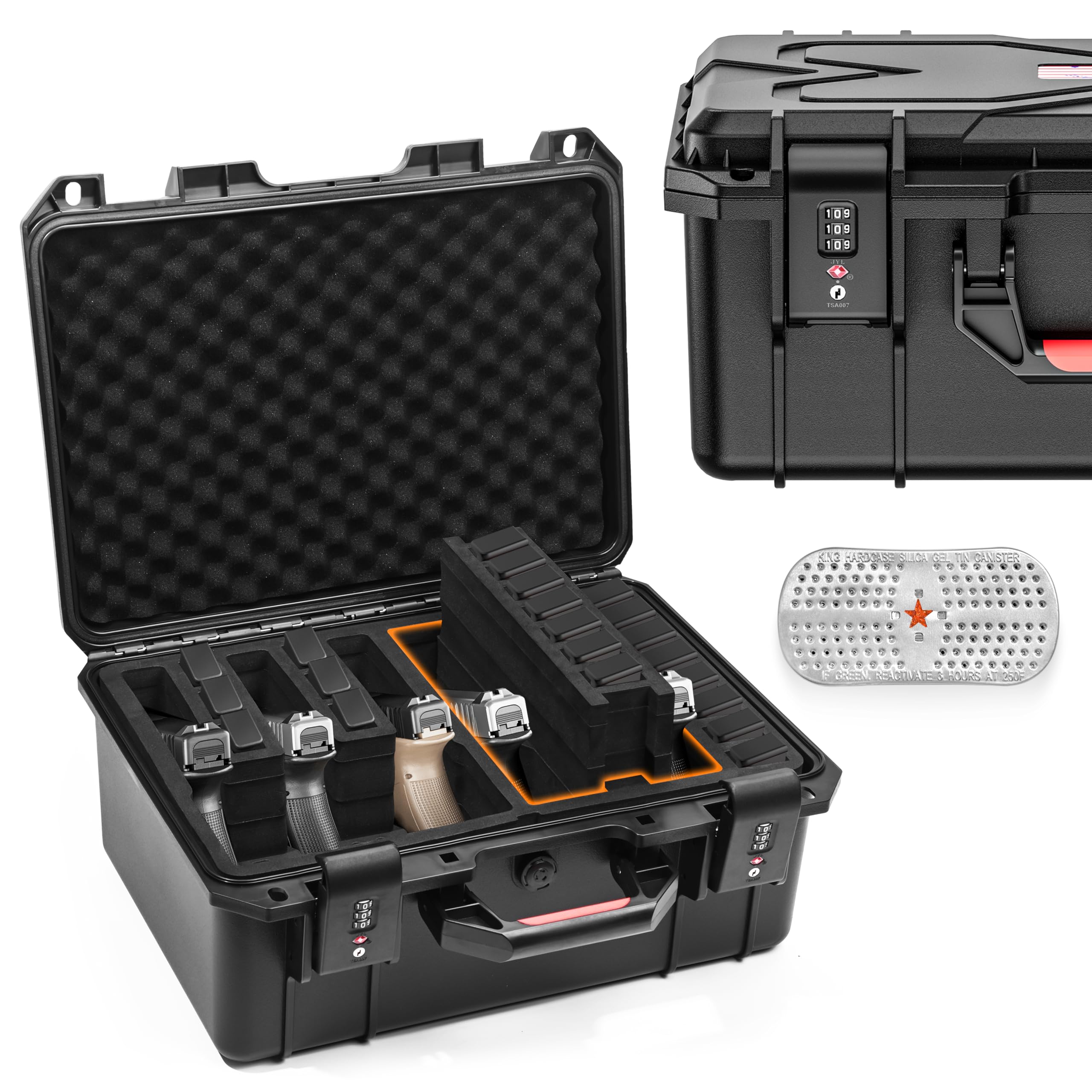 Kinghardcase Built-In Lock TSA Gun Case for Handguns, 5 Pistol Case ...