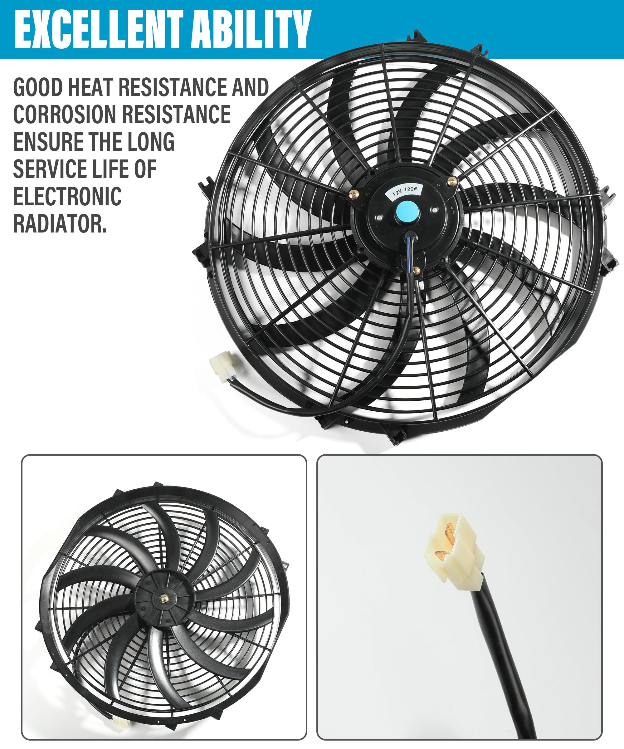 Mua Electric Radiator Cooling Fan Assembly Kit,Car Slim Fan Push Pull ...