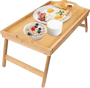 Amazon.com: Greenco Bed Tray Table with Foldable Legs, Breakfast Tray ...