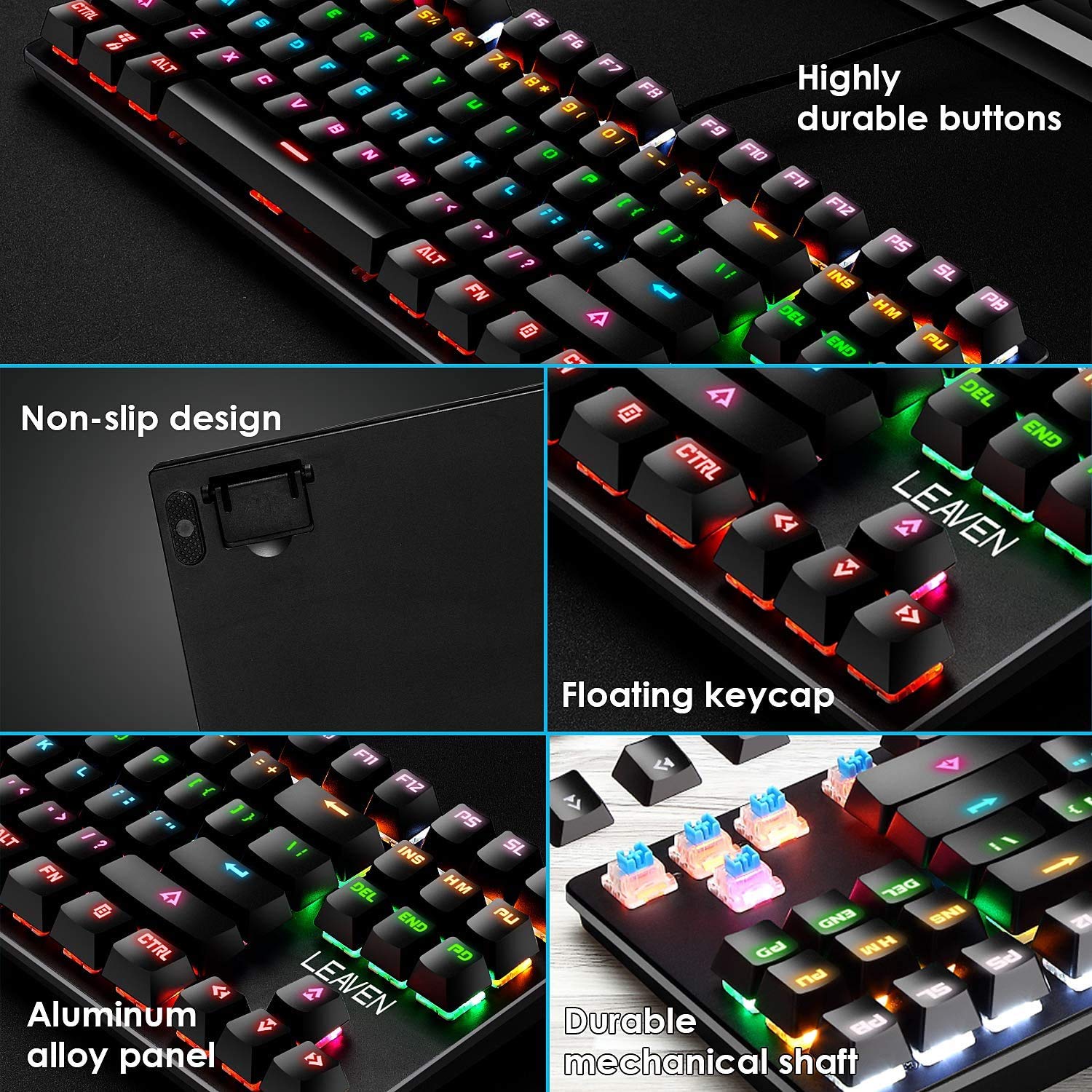 Mua 4-in-1 Gaming Keyboard Mouse Combo,87 Keys Rainbow Mechanical ...