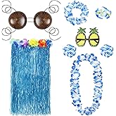 Amazon.com: Suhine 4 Pcs Coconut Bra Hula Skirt Set Coconut Bra and ...