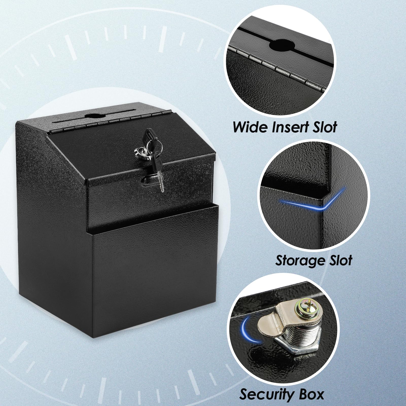 MaxGear Suggestion Box With Lock, Metal Ballot Box With Slot Wall ...