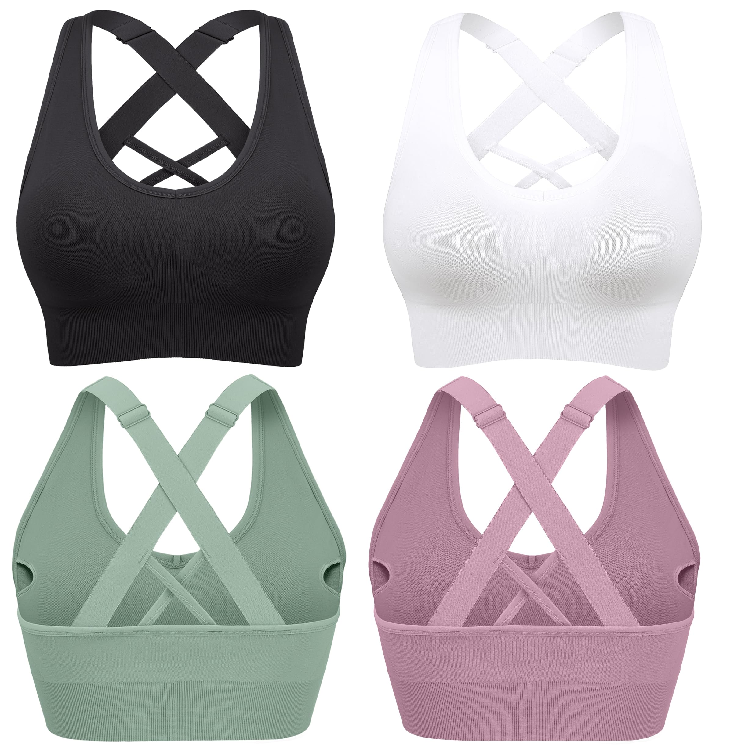 Heathyoga Adjustable High Impact Sports Bras for Women High Support ...