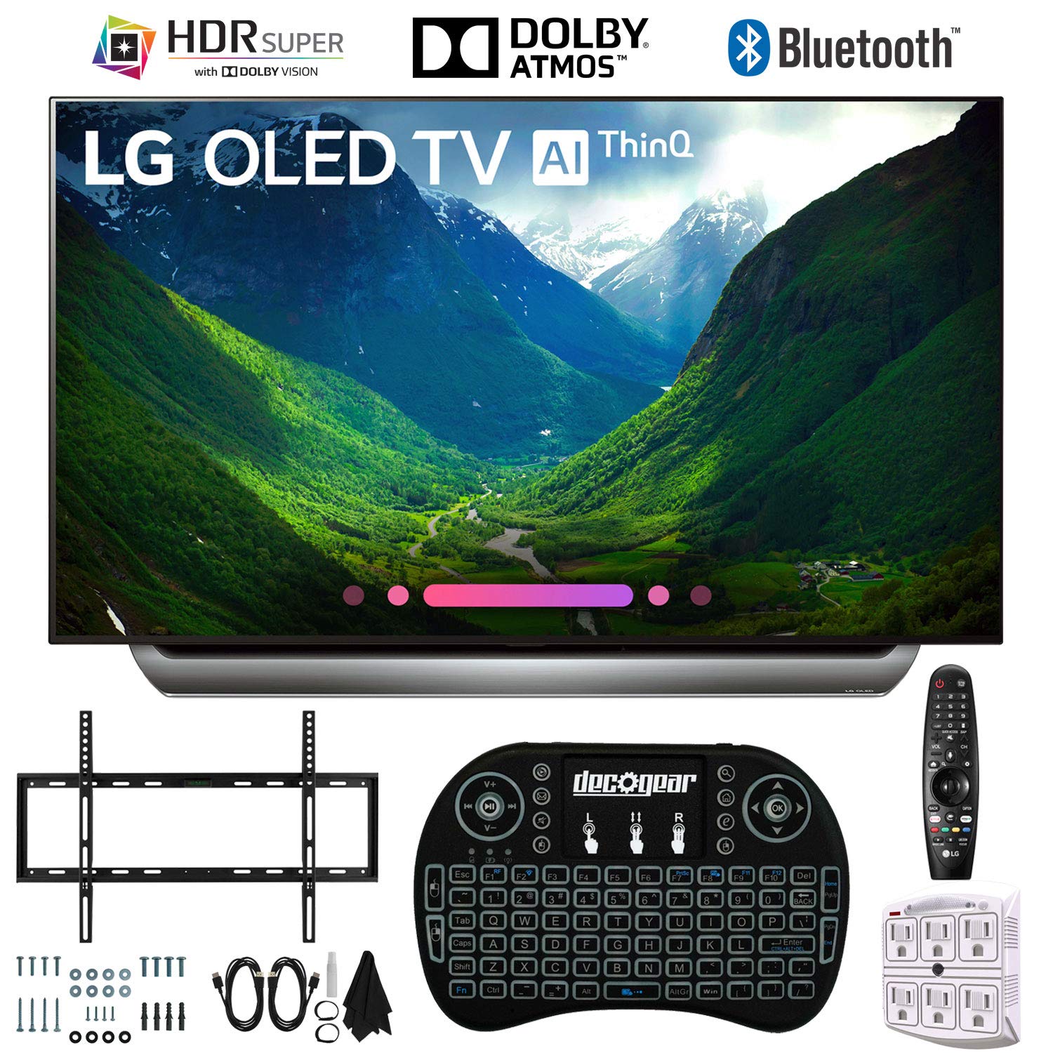 LG OLED55C8PUA 55 C8 OLED 4K AI TV with Wireless Keyboard + Wall ...