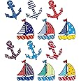 Amazon.com: 60 Pieces Nautical Cutouts Anchors Sailboats Accents Mini ...
