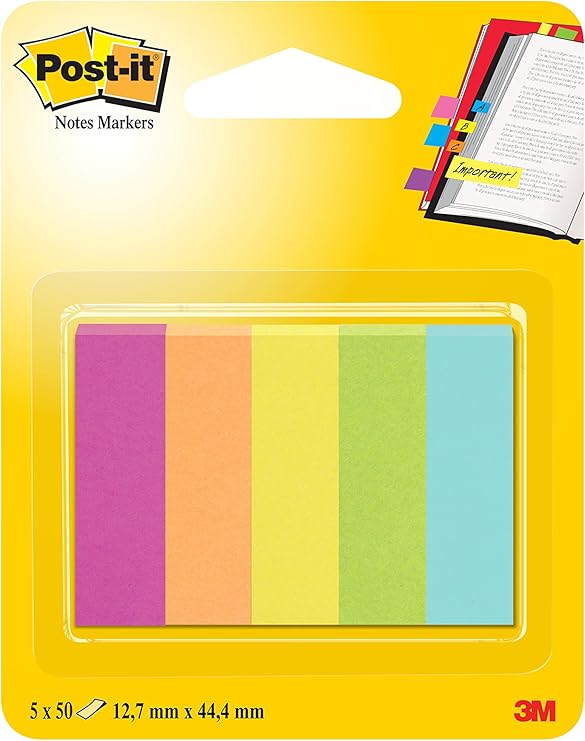 Post-It 670-5CA-EU - Pack de 5 mininotas, 12.7 x 44.4 mm, multicolor ...